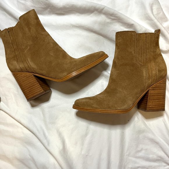 Marc Fisher | Shoes | Marc Fisher Tan Ankle Boots | Poshmark